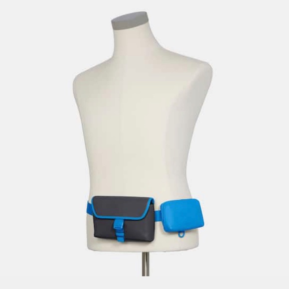 Coach | Bags | Rider Double Belt Bag Leather Navyracer Blue Calf ...